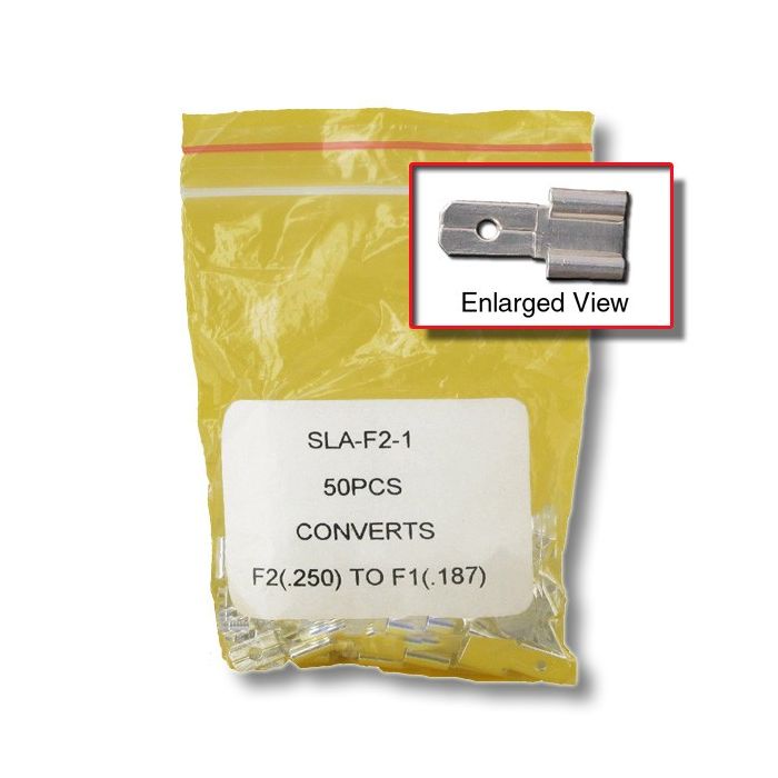 F2 to F1 Terminal Adapter 50 Pack | T2 to T1